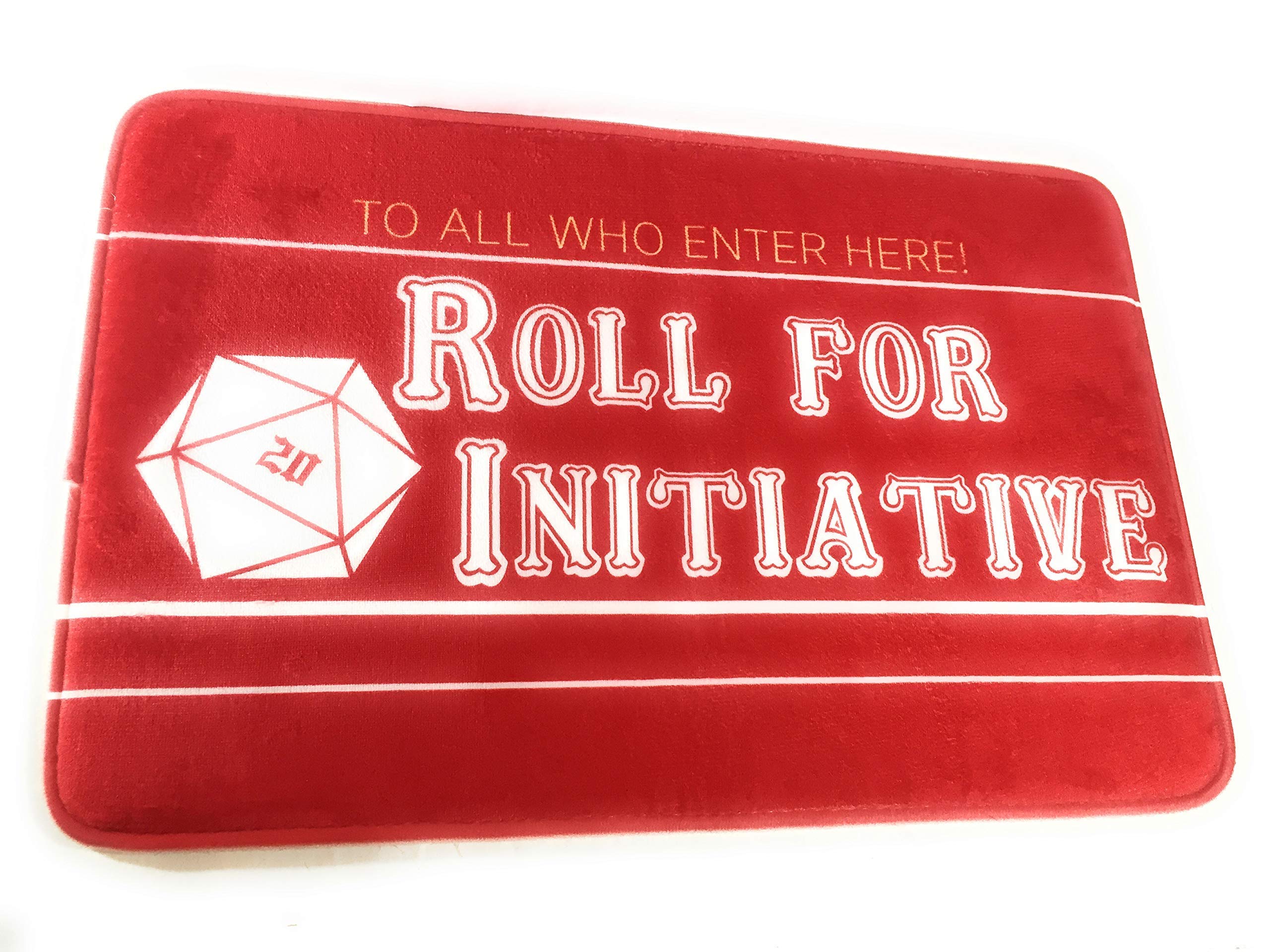 Toothsome Studios Roll for Initiative Indoor Doormat RPG Game Room Decor Table Top Role Playing Home Decor 24" x 16"