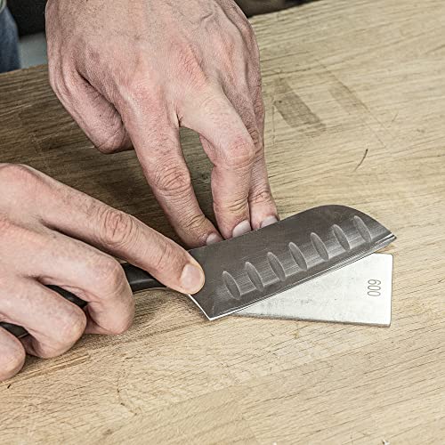 Trend 3-Inch Double-Sided Diamond Sharpening Stone, 300 & 600 Grit, Credit Card Sized Honing Stone with Storage Wallet, DWS/CC/FC