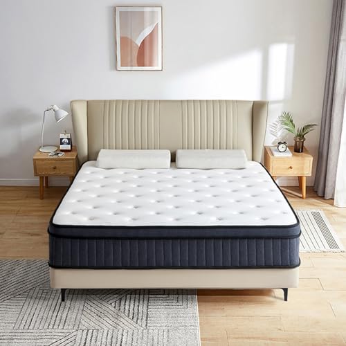 sofree bedding Queen Mattress, 12 Inch Memory Foam Hybrid Mattress Queen Size, Pocket Spring Mattress in a Box for Motion Isolation, Strong Edge Support, Pressure Relief, Medium Firm