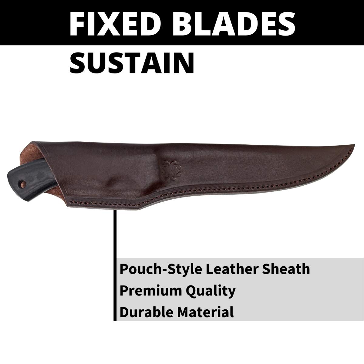 Spyderco Sustain Fixed Blade - Black G-10 Handle with PlainEdge, Saber, and CPM 20CV Steel Blade- FB39GP
