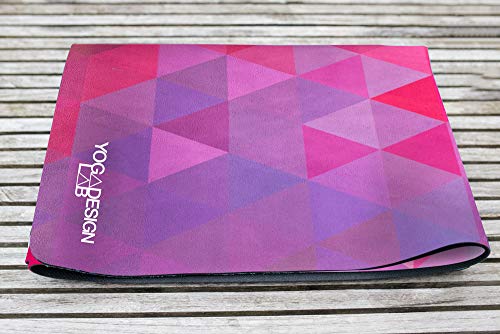 YOGA DESIGN LAB | Travel Yoga Mat | 2-in-1 Mat+Towel | Lightweight, Foldable, Eco Luxury | Ideal for Hot Yoga, Bikram, Pilates, Barre, Sweat | 1.5mm Thick | Includes Strap (Tribeca Sand, 1.5mm)