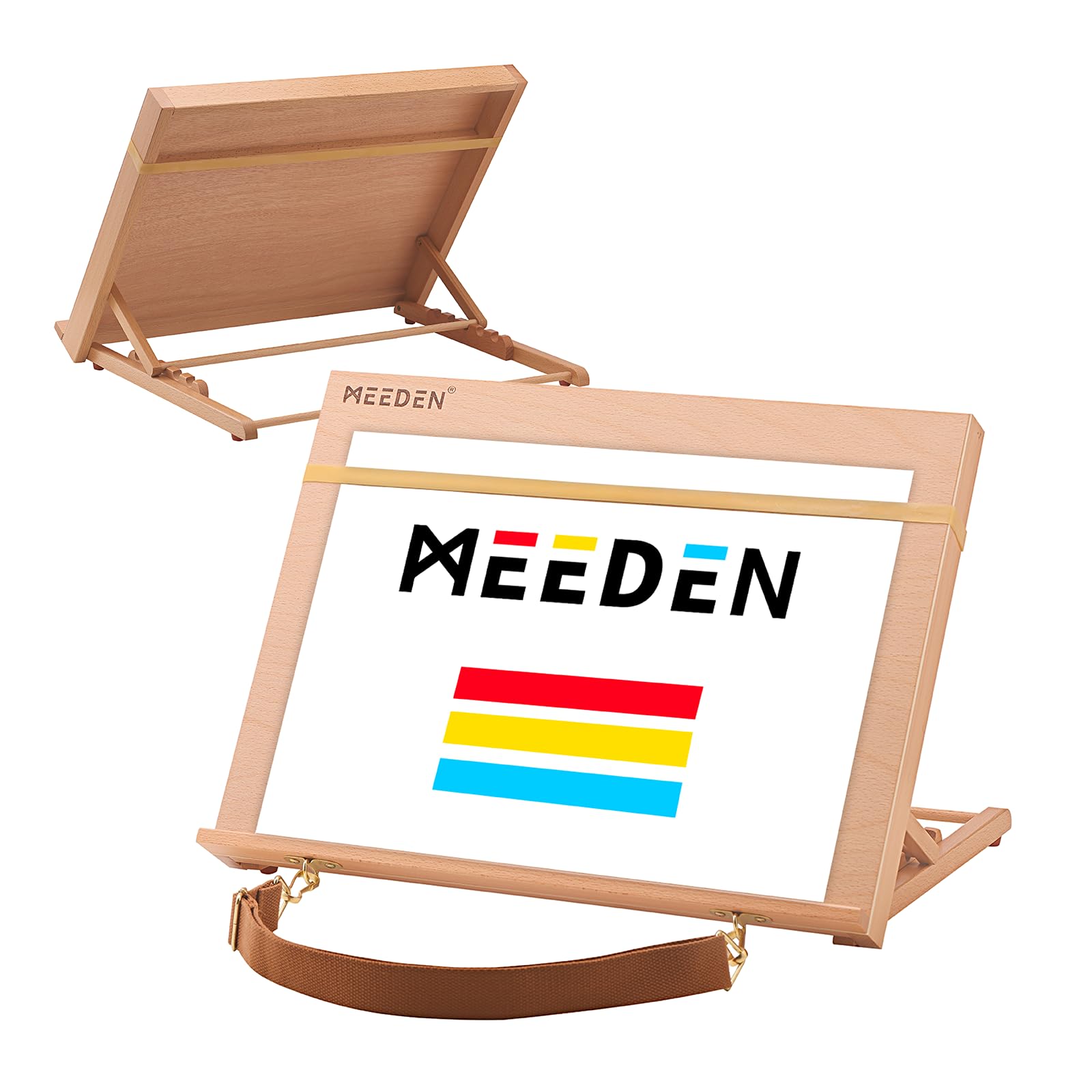 Portable & Adjustable Wood Sketching Board - ATWORTH Wood Desktop Easel Tabletop Easel, 18½" x 14¼"