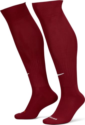 Unisex Nike Classic II Cushion Over-the-Calf Football Sock, Team Red/White, Medium