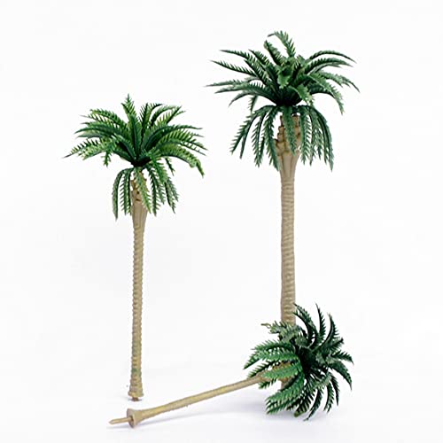 Woohome 60 PCS Model Trees Coconut Palm Model Trees, Mixed Model Trees for Model Train Railway Architecture Diorama DIY Scenery Landscape