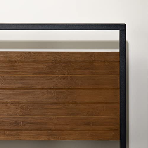ZINUS Suzanne 44 Inch Bamboo and Metal Platform Bed Frame / Solid Steel Construction / No Box Spring Needed / Wood Slat Support / Easy Assembly, Chestnut Brown, Full