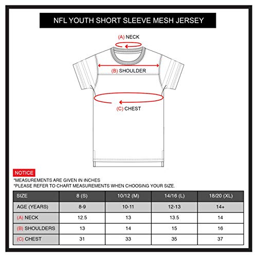 Ultra Game NFL Boys Soft Mesh Vintage Jersey T-Shirt
