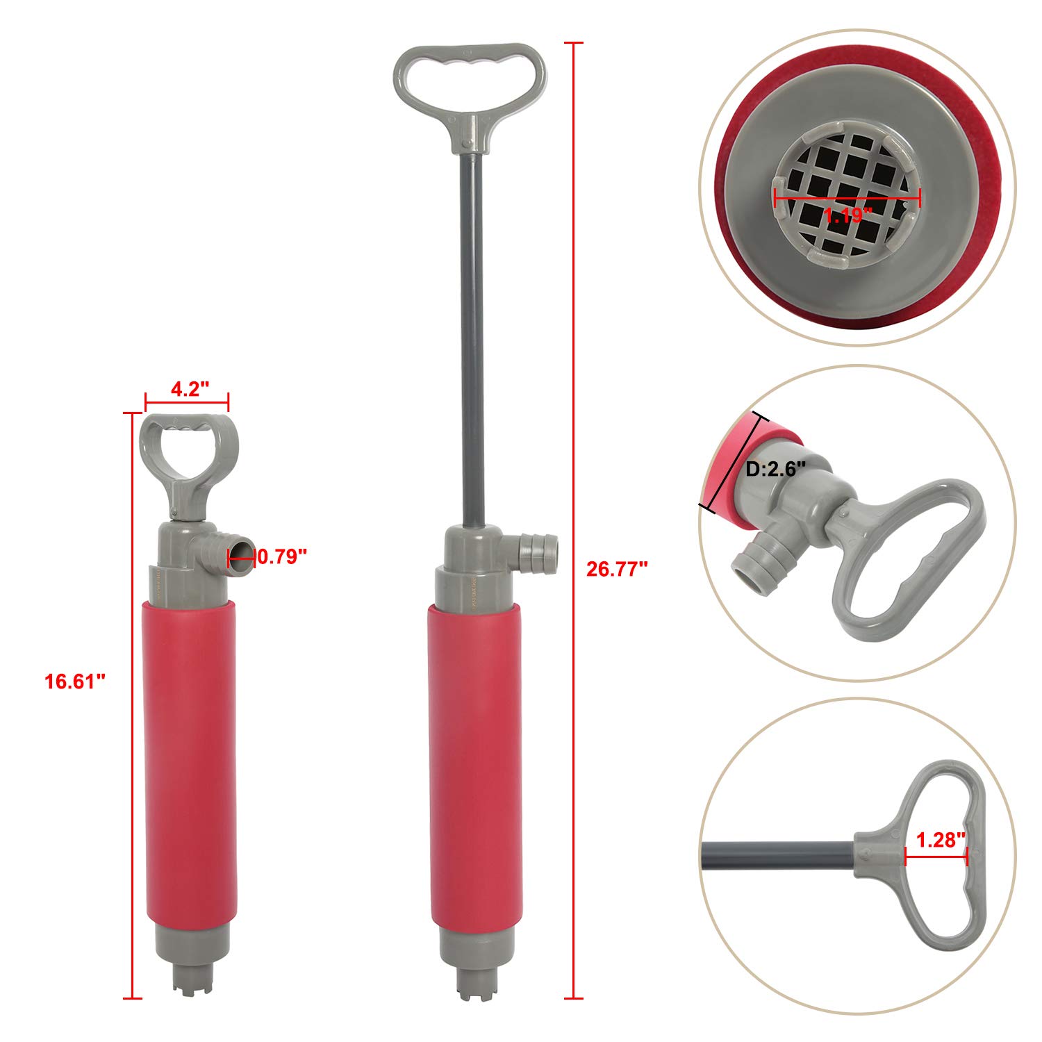 YaeGarden Kayak Bilge Pump Hand Pump Floating Manual Bilge Water Pump Kayak Canoe Accessories for Kayak Rescue