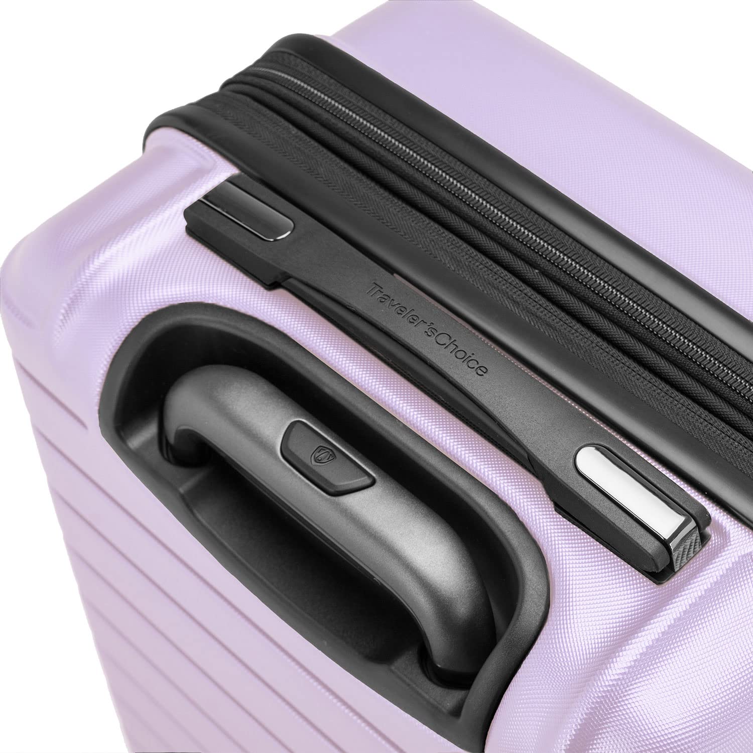 Traveler's Choice Archer Polycarbonate Hardside Spinner Luggage Set, Tie Down Straps,Purple, 3-Piece