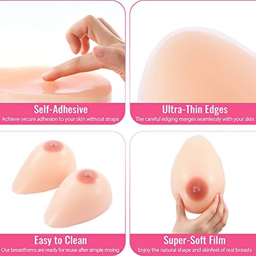 Y-NOT C Cup Silicone Breast Forms Self Adhesive for Crossdresser Fake Prosthesis Nude