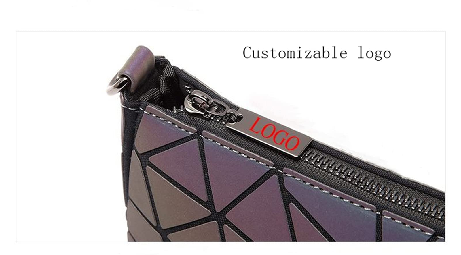 Women Luminous Small Shoulder bag Mini Geometric Small Clutch Crossbody Bag (Red)