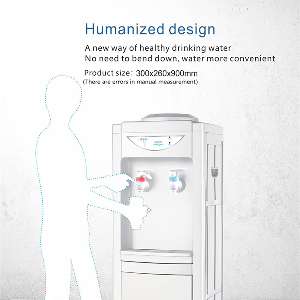 Top Loading Water Cooler Dispenser, Vertical Electric Hot & Cold Water Dispenser with Storage Cabinet, Hold 3 or 5 Gallon Bottle, Child Safety Lock for Home Office