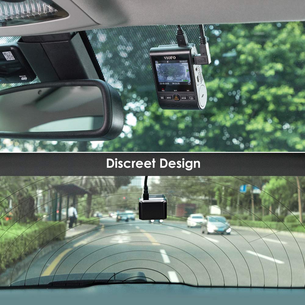 VIOFO Dual Dash Cam A129 Duo Full HD 1080P Front and Rear Camera with GPS Wi-Fi Compact Design 2.0” LCD Display 140° Wide Angle, Emergency Recording, Parking mode, Super Capacitor,Motion Detection,WDR