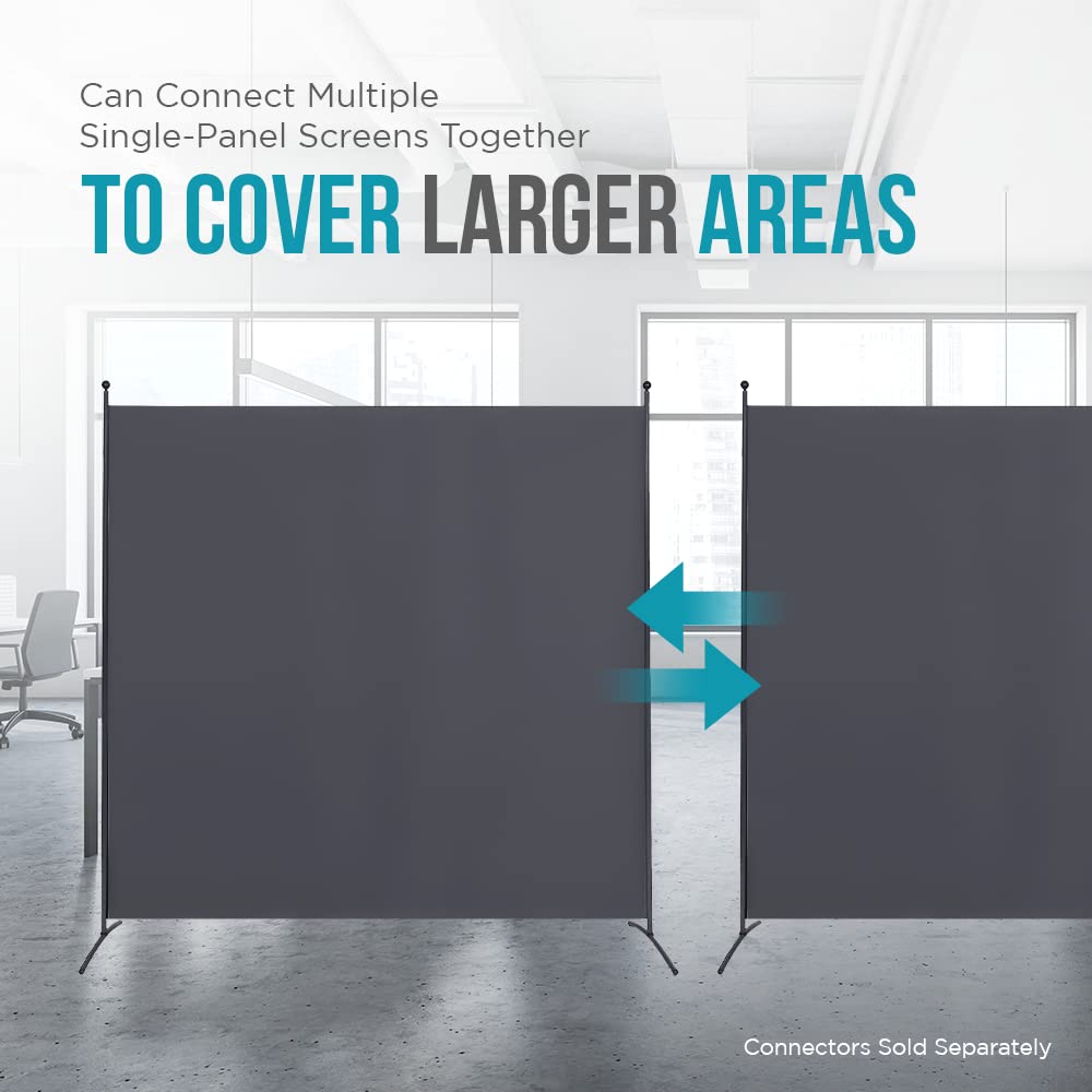 Steel-AID Single-Panel Privacy Room Divider – Folding Partition Privacy Screen for Office, Classroom, Dorm Room, Kids Room, Studio, Conference - 71" x 72" - Easy to Assemble, Freestanding & Foldable