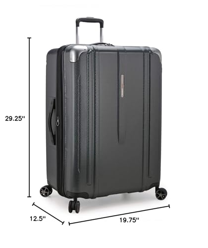 Traveler's Choice New London II Hardside Expandable Spinner Luggage, Gray, Checked-Large 29-Inch
