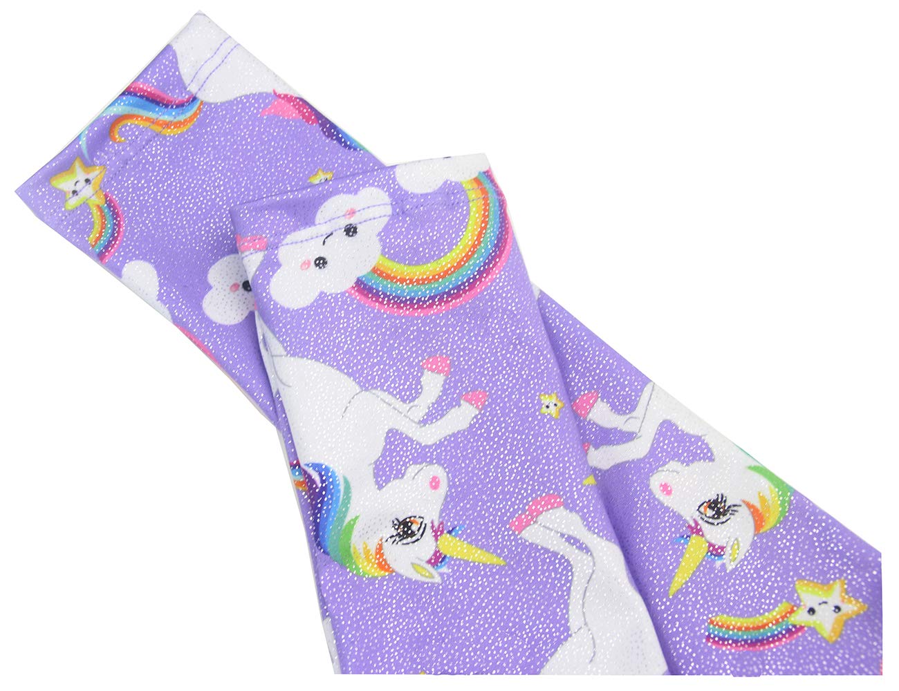 TENVDA Girls Gymnastics Leotards Size 4t 5t Sparkly Purple Unicorn Printed Long Sleeve Tumbling Outfit Winter Bodysuit