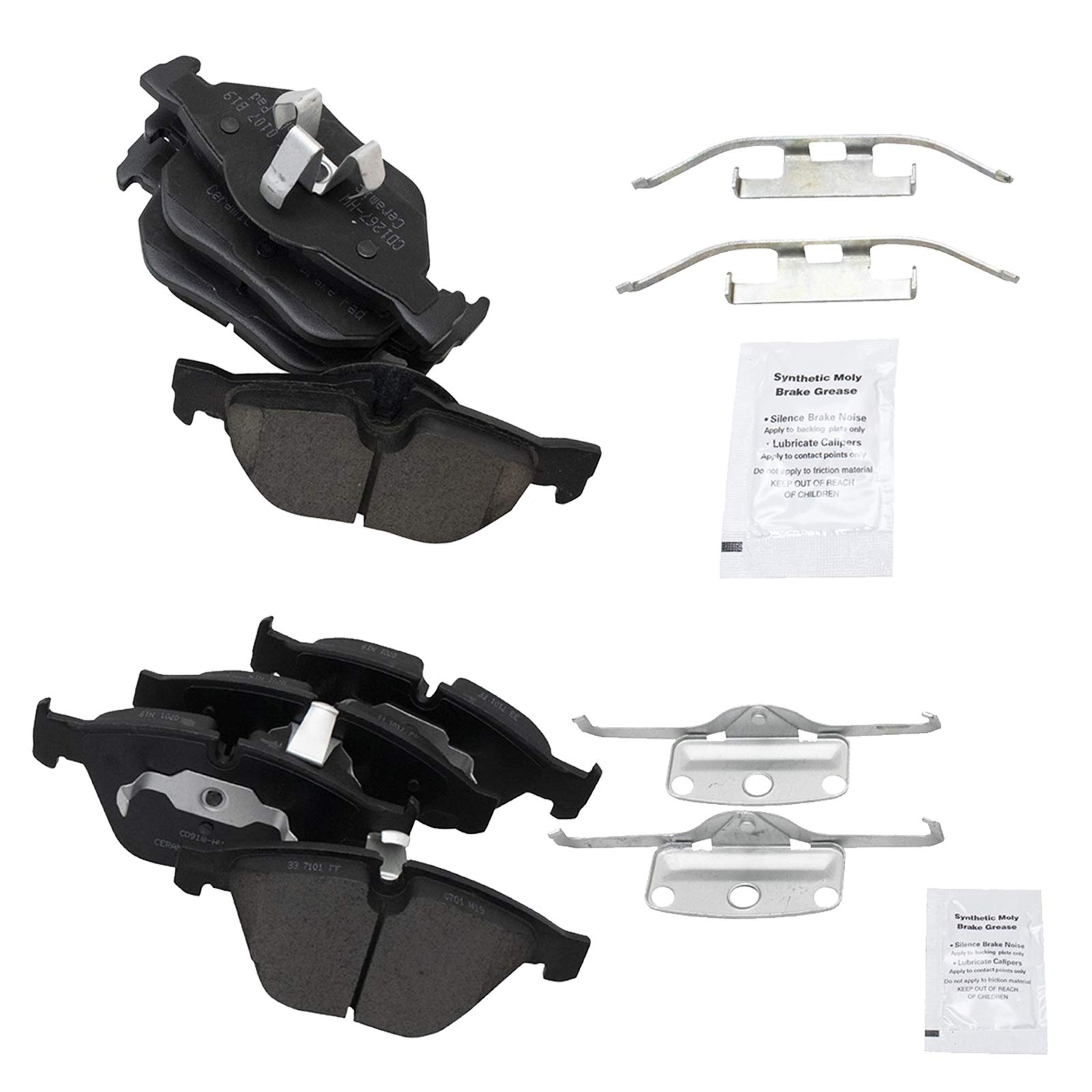 TRQ Front & Rear Premium Posi Ceramic Disc Brake Pads for BMW 328i 328xi X1 New