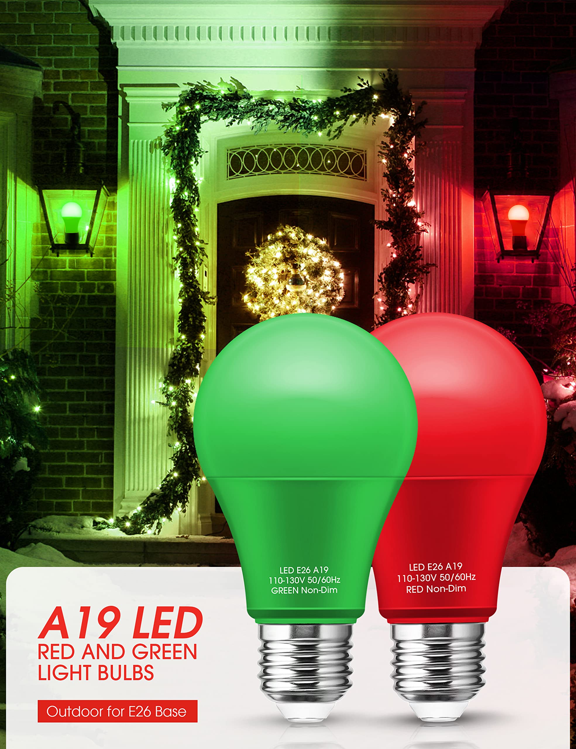 Woxeon Bug Lights for Outside, Bug Light Bulbs, 60W Yellow Bug Light Bulbs Outdoor Equivalent 8W, A19 E26 LED Amber Bug Light Bulb, Non-Dimmable Outdoor Light Bulbs for Porch Lights, 2 Pack