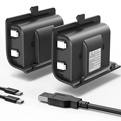 YCCSKY Rechargeable Battery Pack for Xbox Series X|S and Xbox One, 2 Pack 1200mAH Xbox Battery Pack for Xbox Series X/Xbox Series S/Xbox One/S/X/Elite(2 Batteries Only)