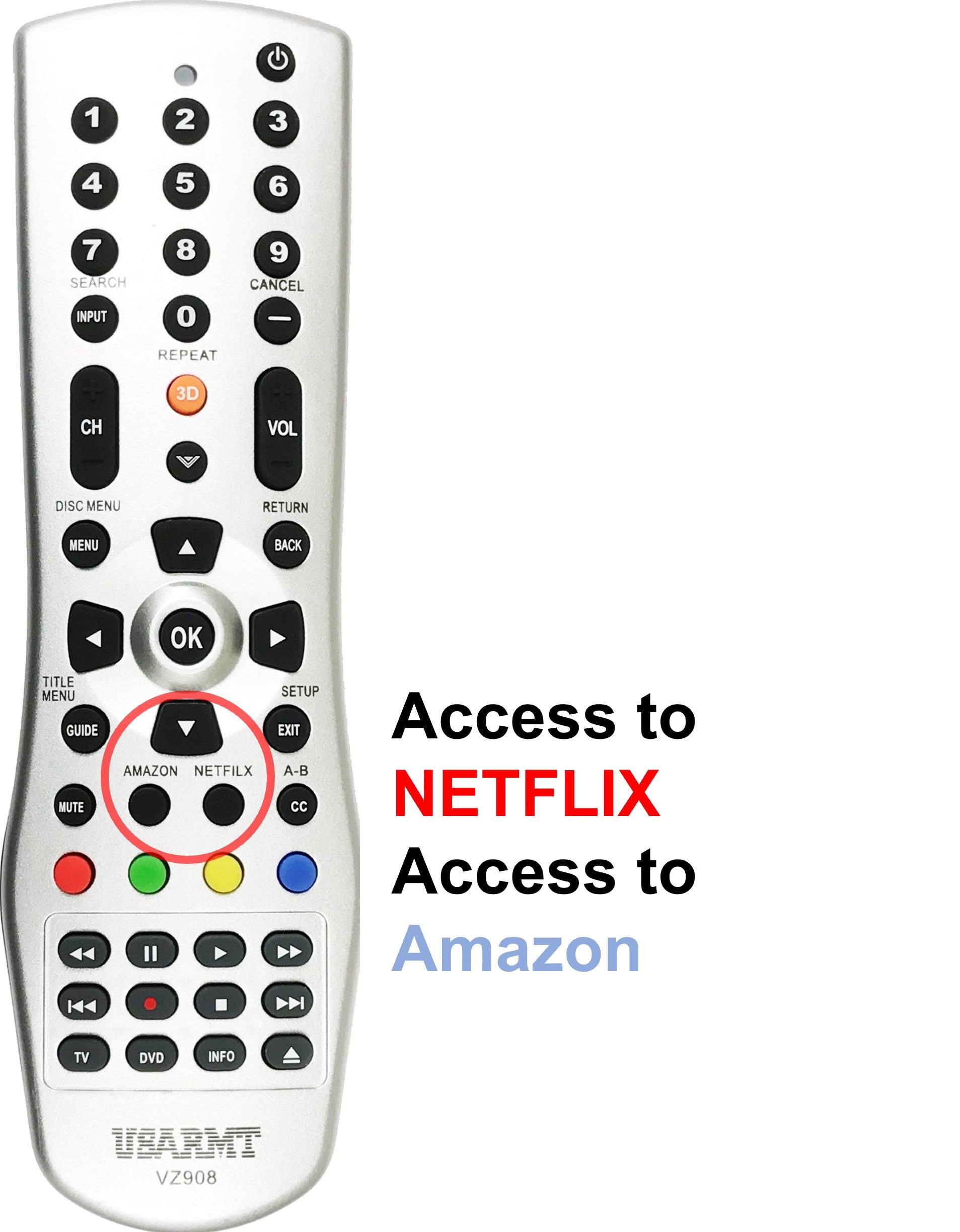 Universal Remote for All VIZIO LCD LED TV and Blue ray DVD for VR4 VUR10 VR2 VR15 VR10 XRU110 VUR8 VUR9 VUR5 VR17 XRU300 XRU100 XRT510 VUR12 XRT110 URC3440BG1 XRT112