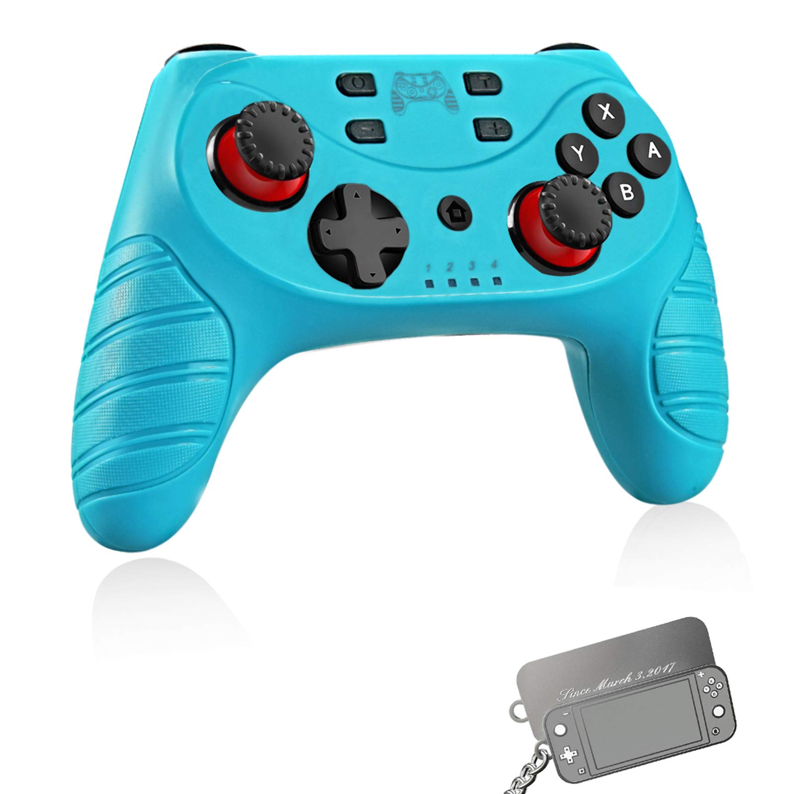 Wireless Switch Pro Controller for Nintendo Switch/Switch Lite,Switch Remote Joypad Control Games Joystick for Switch Console with Turbo,Gyro Axis,Motion & Vibration Shock,Work with Bluetooth(Blue)