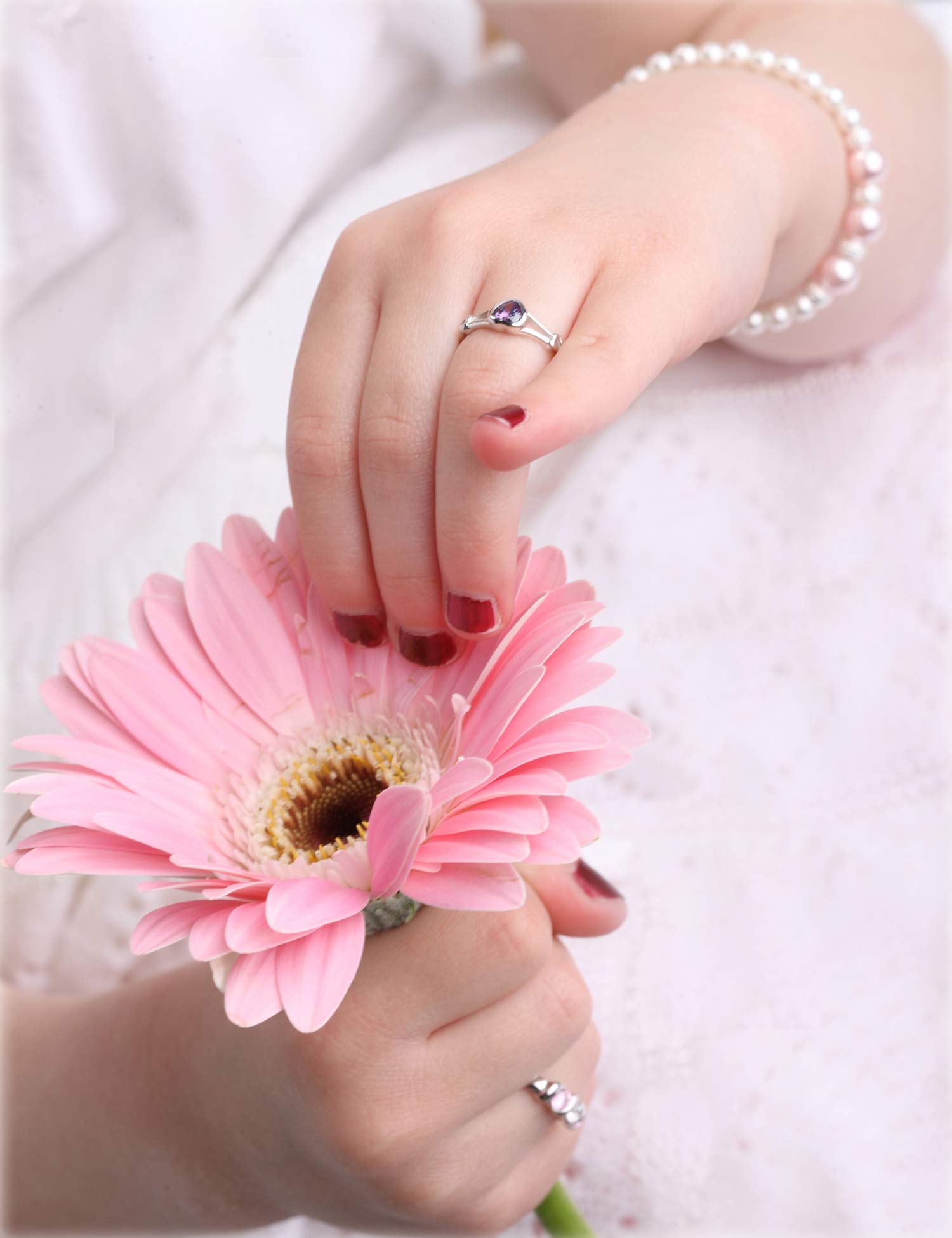 Sterling Silver October Simulated CZ Birthstone Ring for Baby, Girl or Pinky, Size 3