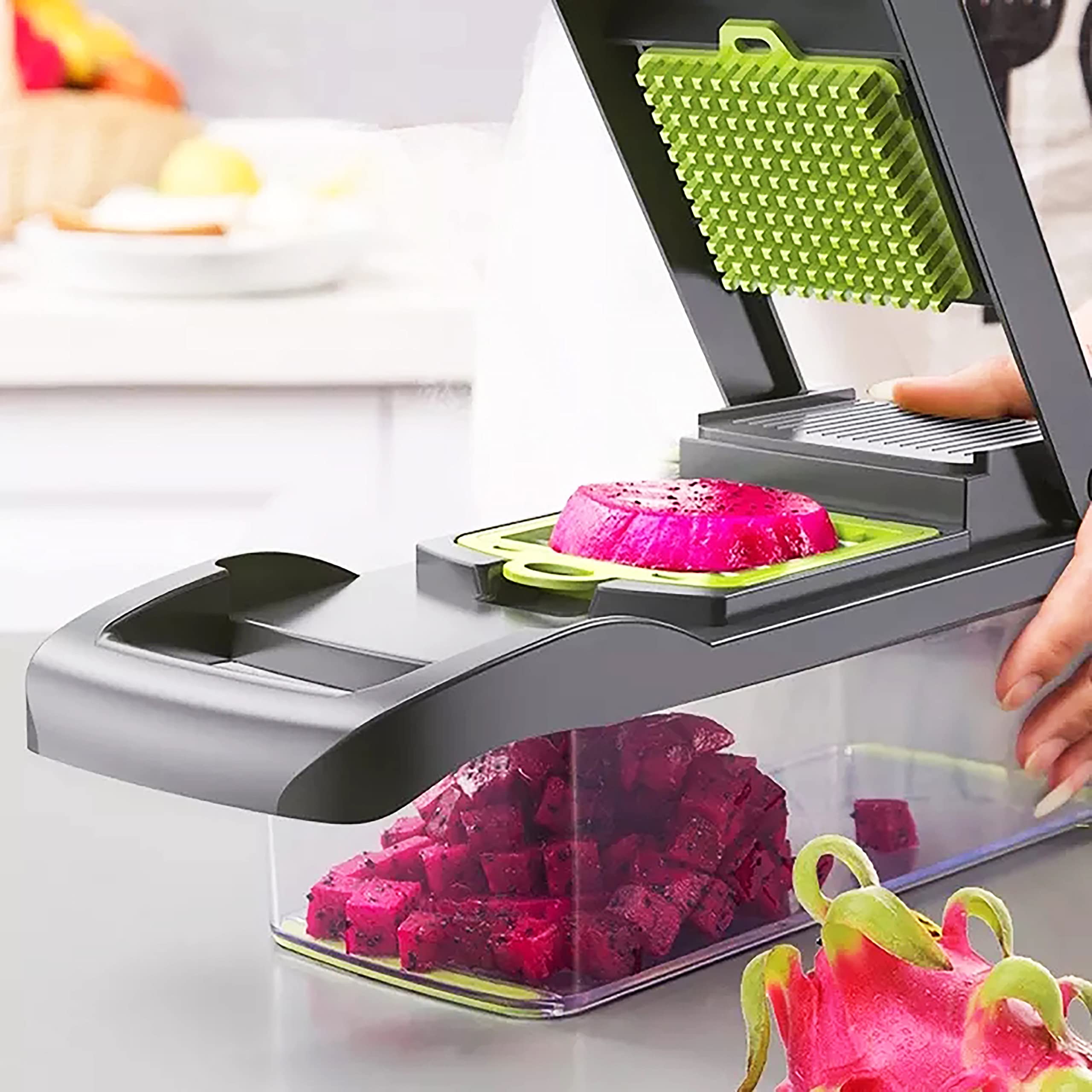 Vegetable Chopper, ideal for cutting and dicing fruits and vegetables slicer dicer cutter versatile veggie chopper with 8 blades and attachments onion cutter