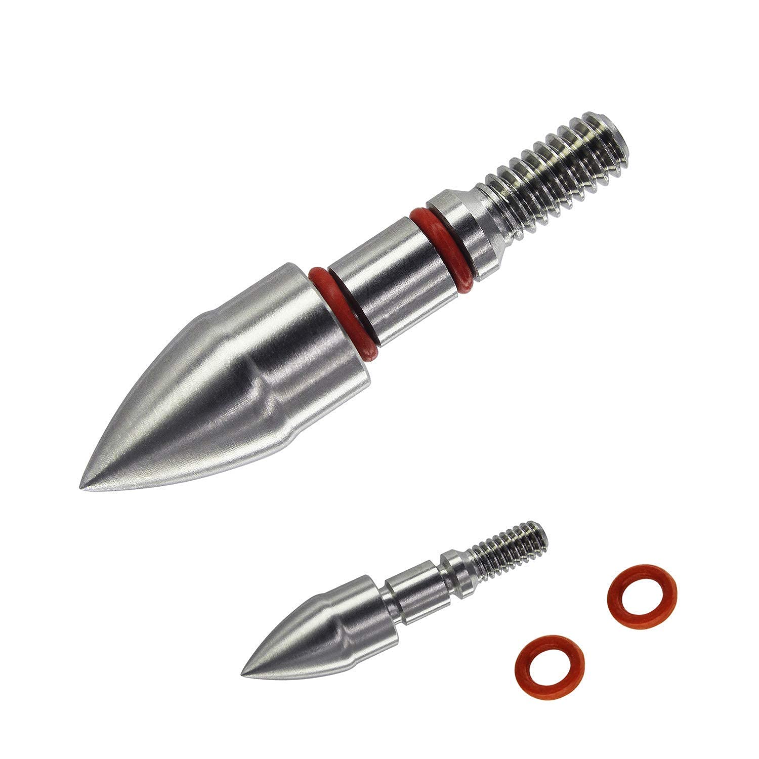 Wisdom 100 Grains Arrow Field Points 5/16 inch 7.94mm Stainless Steel Bullet Point Archery Tip for Bow Hunting Target Practice Inserts 1 Dozen 12 PCS