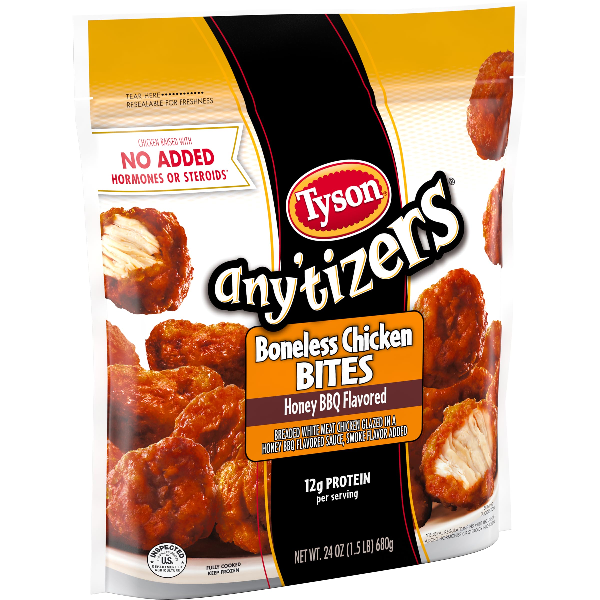 Tyson Any'tizers Honey BBQ Boneless Chicken Bites, 24 oz (Frozen)