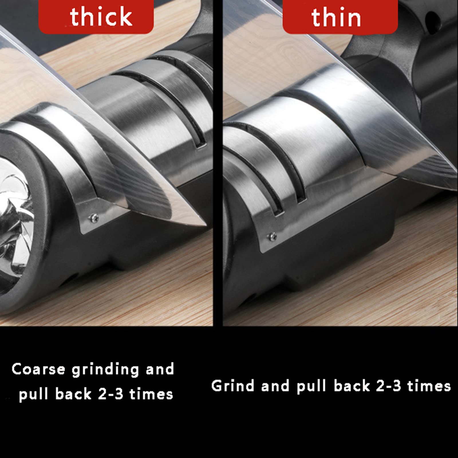 zhgzhzwlf Knife Sharpener Chef Preferred Professional Knife Sharpening and Honing Tool Best in Repairing and Restoring Dull Kitchen and Camping Knives Uses Diamond Abrasives for Sharp Durable Edges
