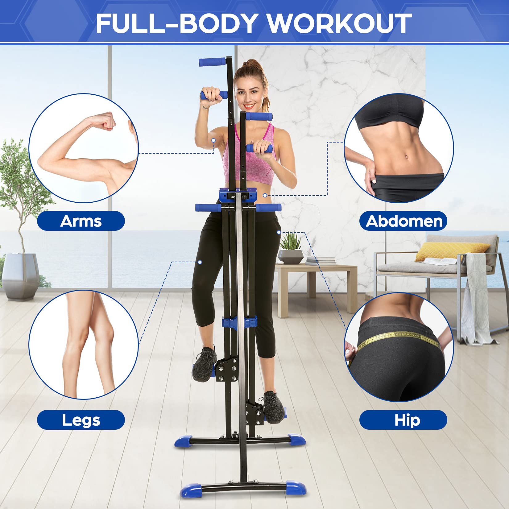 Vertical Climber for Home Gym Exercise Upgraded Folding Stair Climber Machine for Full Body Climbing Machine