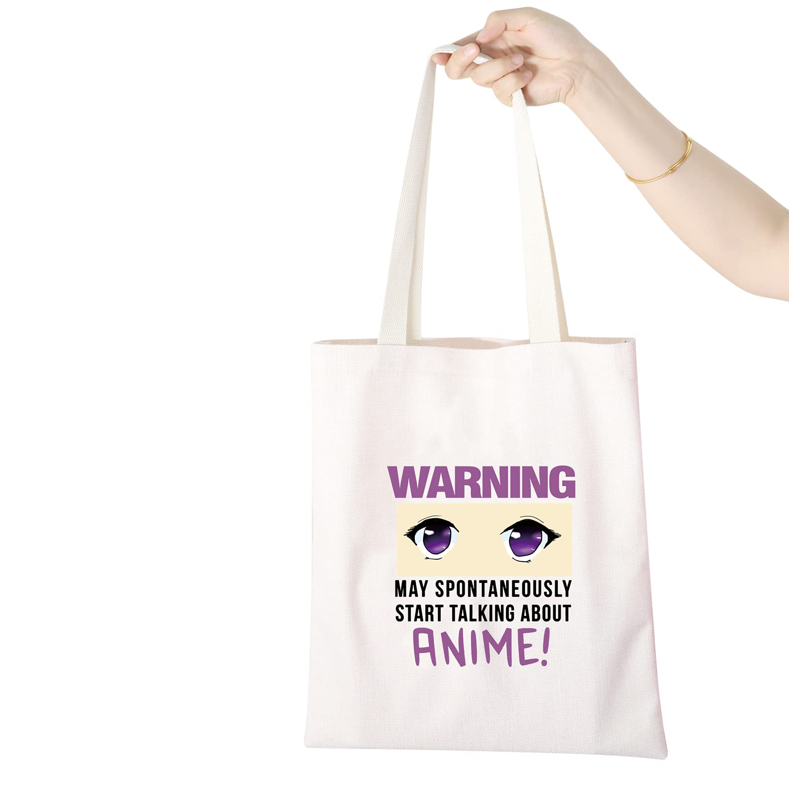 WCGXKO Anime Lover Gift Warning May Spontaneously Start Talking About Anime Tote Bag For Anime Fans (Talking About Anime2)