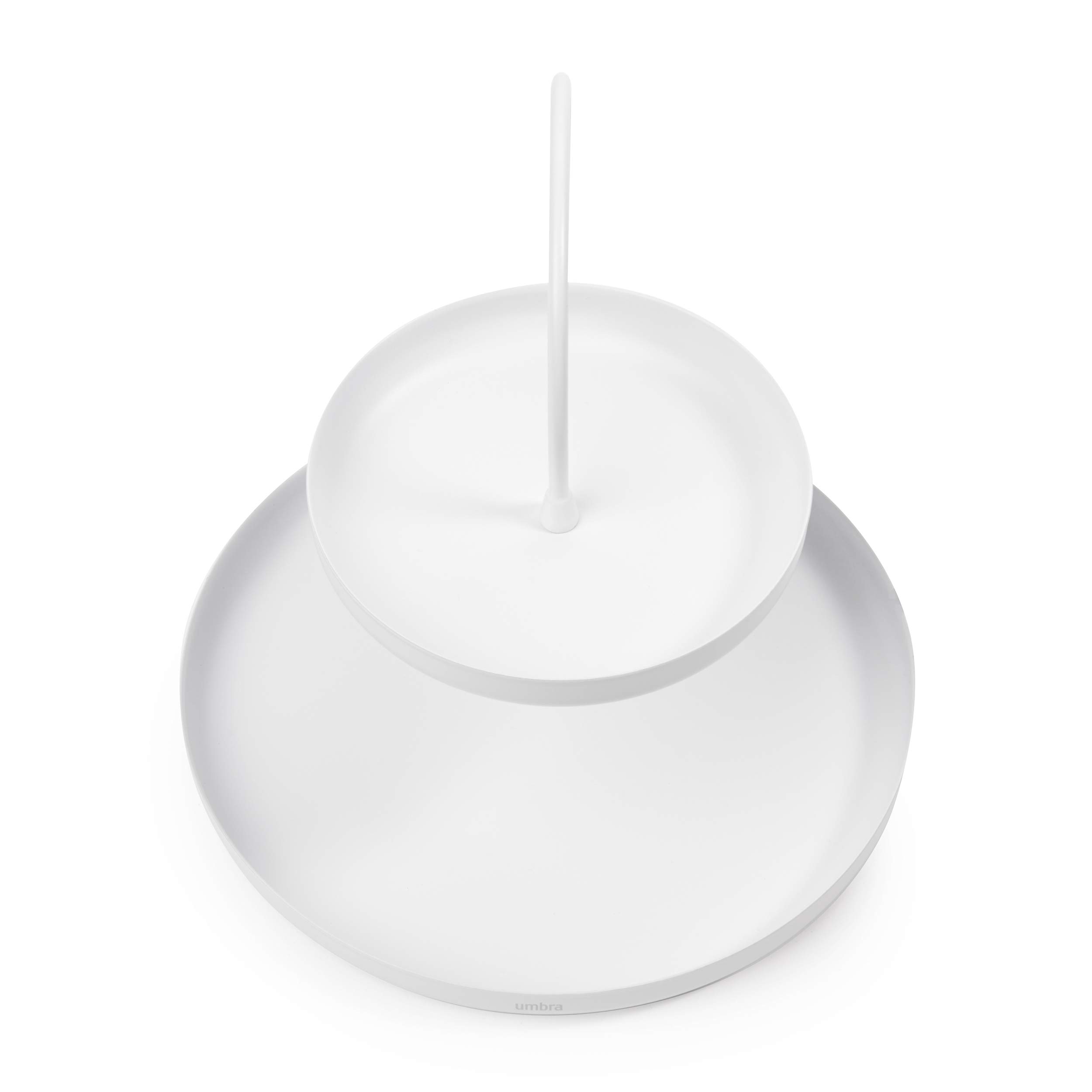 Umbra Poise Large, Double, Attractive Storage You Can Leave Out, Two-Tiered Jewelry Tray, Accessory Holder, White