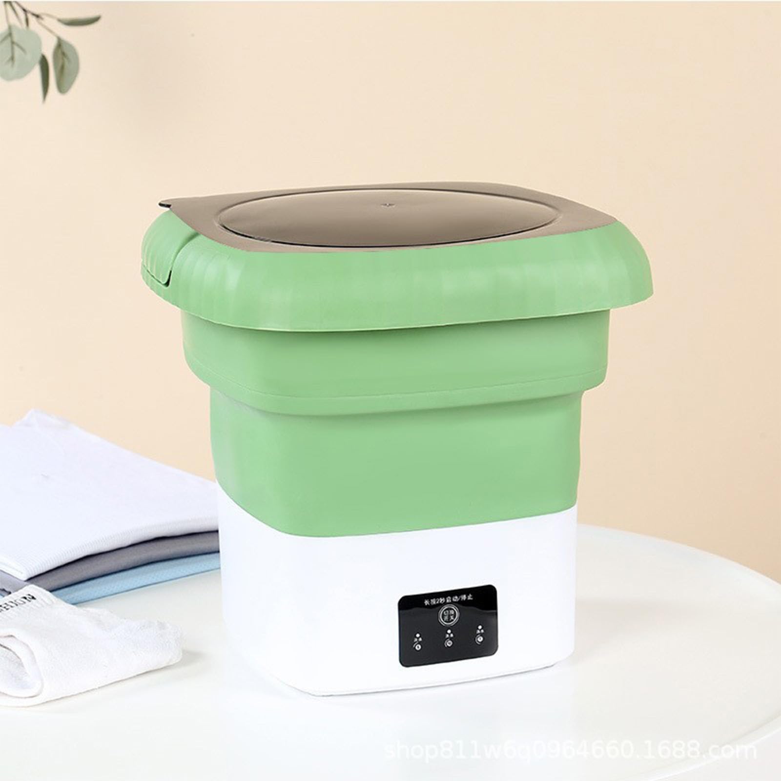 Portable Washing Machine Foldable Mini Washing Machine, Small Washing Machine For Underwear, Baby Clothes, Suitable For Apartments, Dormitories, Camping, Travel (Green)