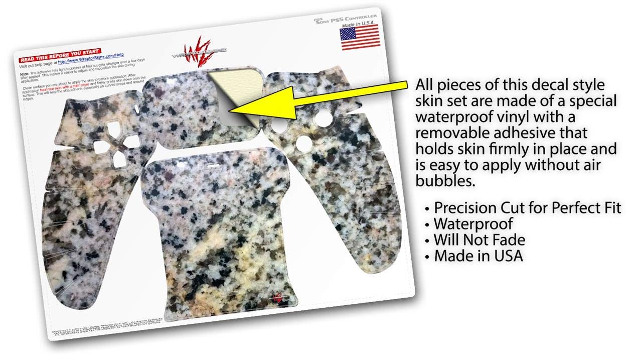 WraptorSkinz Skin Wrap compatible with Sony PS5 DualSense Controller Marble Granite 01 Speckled (CONTROLLER NOT INCLUDED)