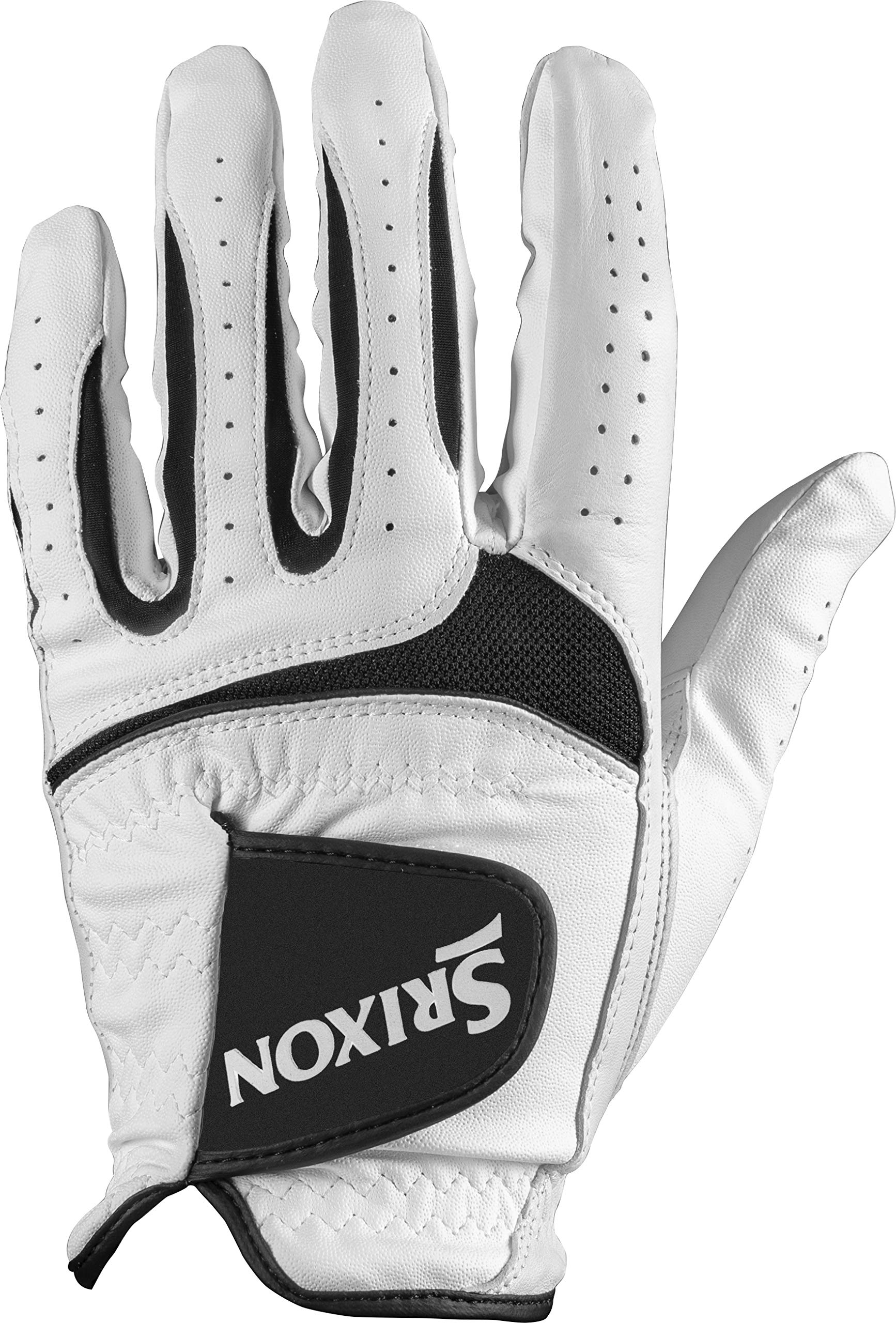 Srixon Tech Cabretta Golf Glove, Worn on Left Hand, M, White, Cadet Medium