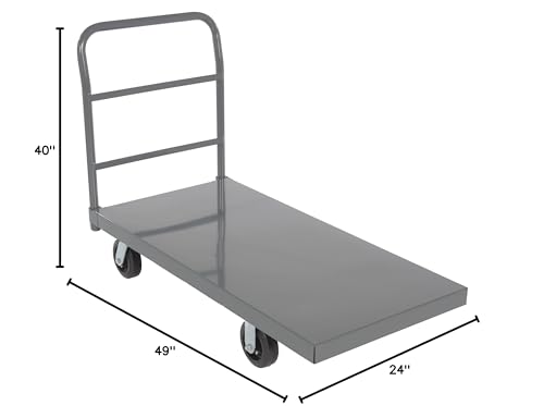 Vestil ECSPT-2448 Steel Smooth Deck Platform Truck 24 In. x 48 In. 2000 Lb. Capacity Black