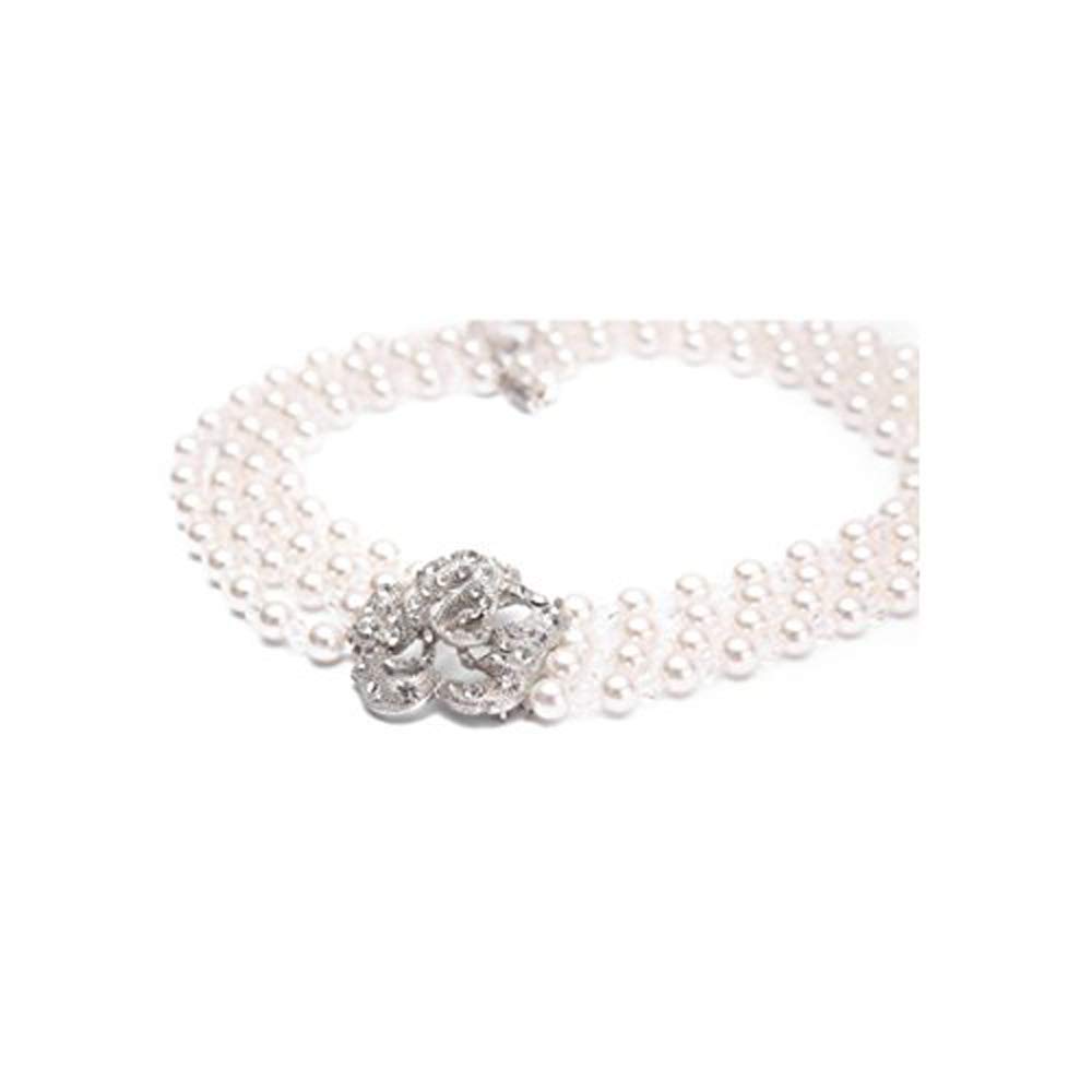 Utopiat Flapper Costume Jewelry Set-Audrey Hepburn Style Bridal Pearl Jewelry Set (6+ years)
