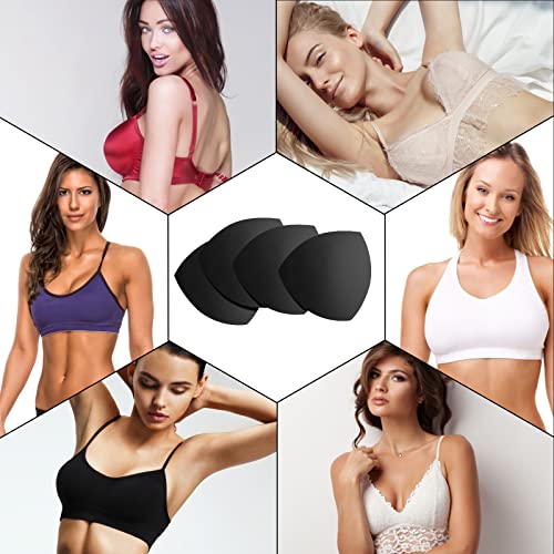Sibba Bra Pads Women's Triangle Bra Pads Inserts 2 Pairs Removable Push Up Sports Bra Cups Replacements For Bikini Top Swimsuit for B/C Cup