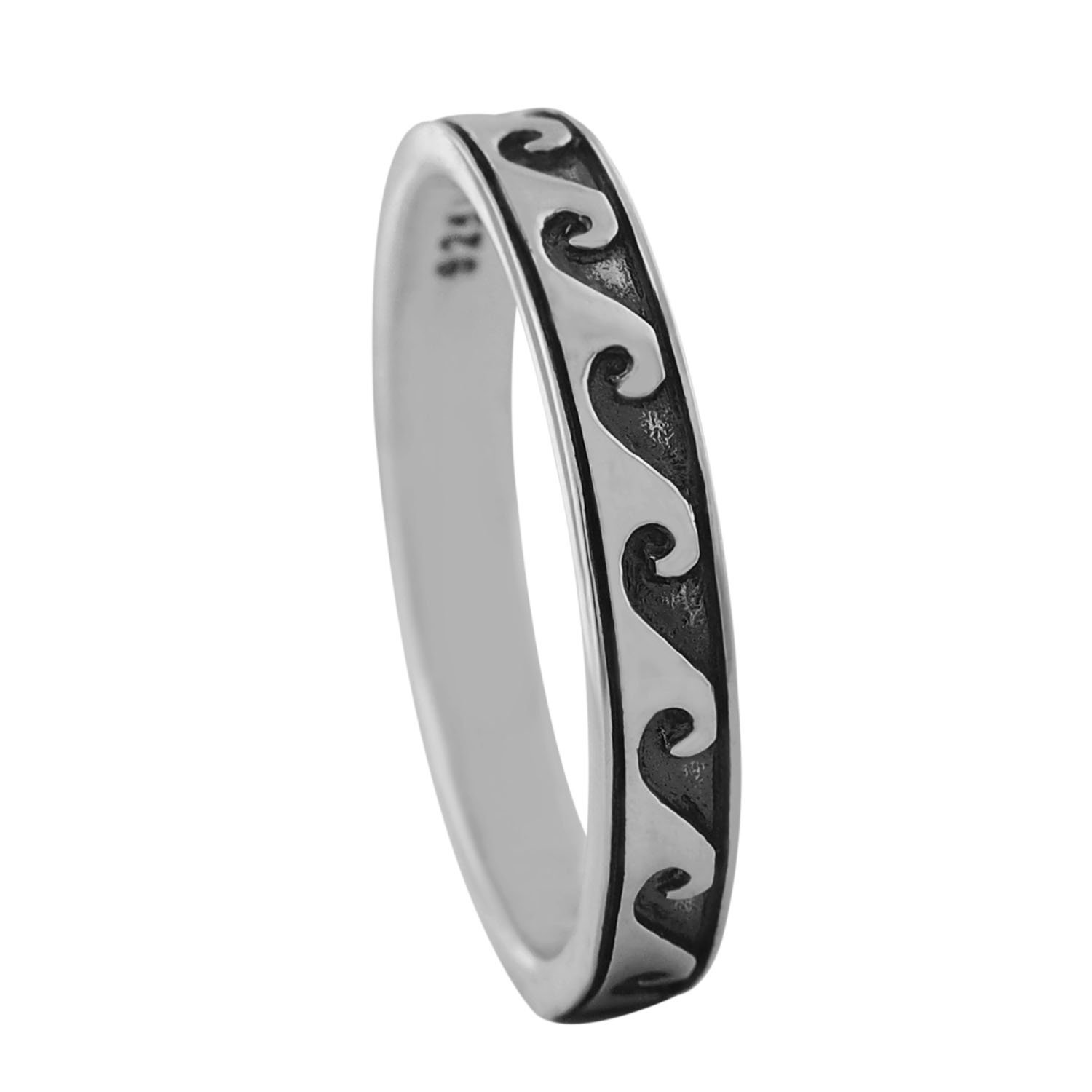 Sterling Silver Skinny Wave Ring Size 6