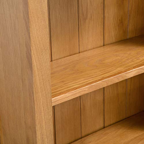Festnight 5-Shelf Bookcase Rustic Bookshelf Rack Oak Display Shelves Organizer for CDs, Records, DVD, Collectables Home Office Decor Furniture 23.6 x 8.9 x 55.1 Inches (W x D x H)