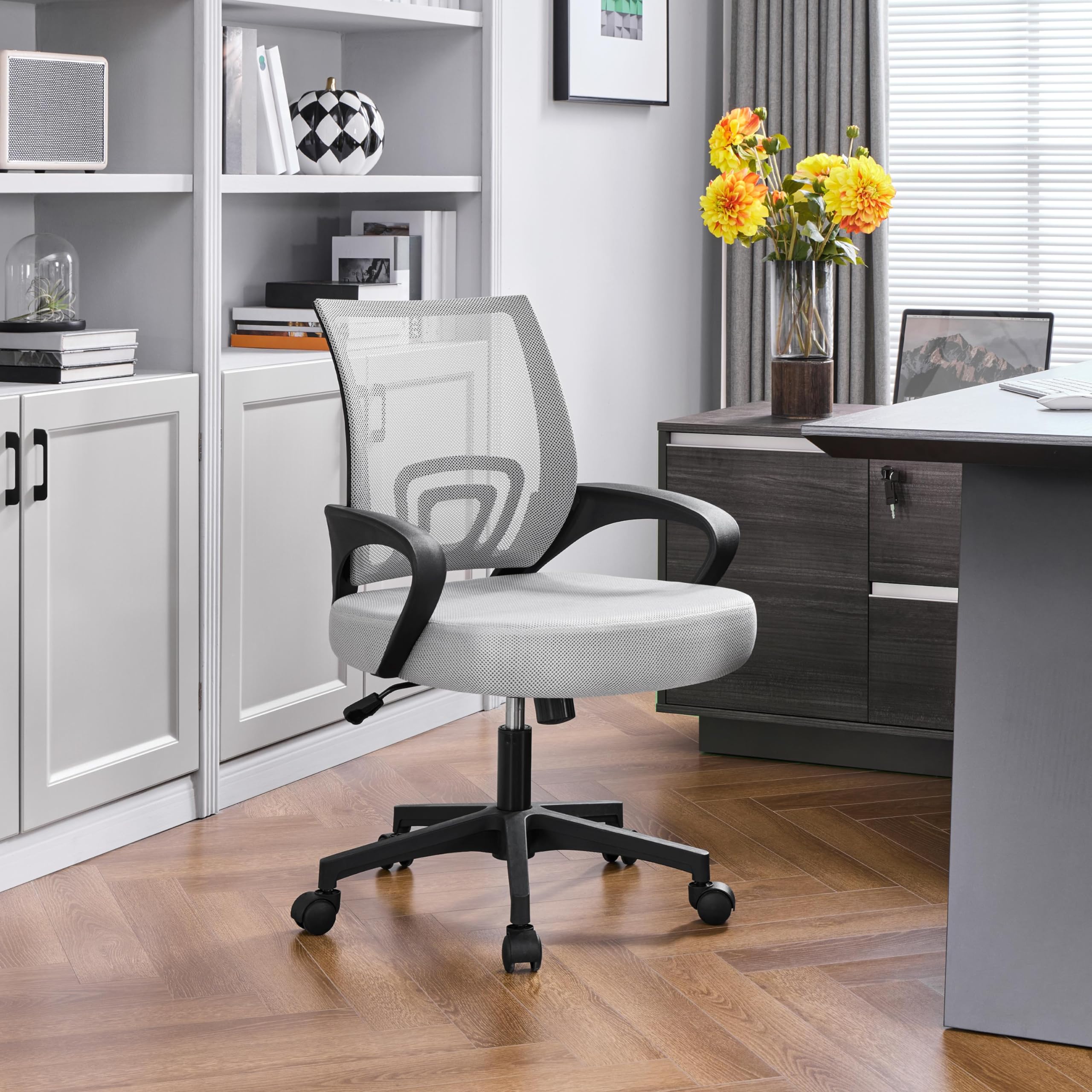 Topeakmart Executive Office Chair Computer Desk Chair Office Task Chair Study Work Chair Managerial Chair for Home Office Student Study Conference Room, Grey