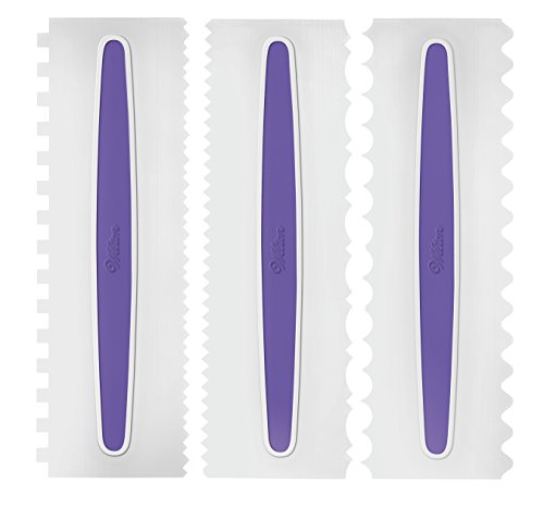 Wilton Comb Icing Smoother Set-3 Piece, White/Purple