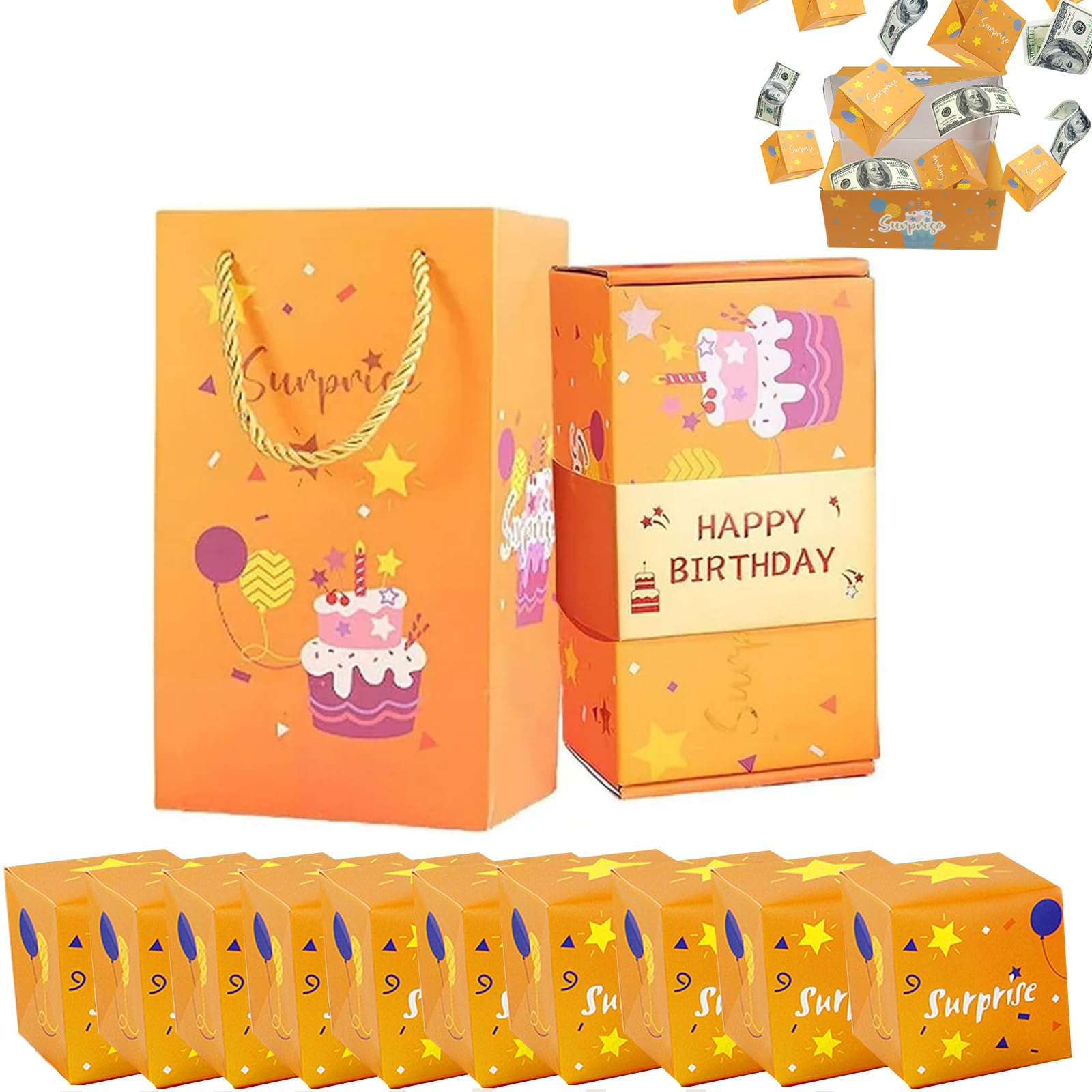 Surprise Gift Box Explosion, Happy Birthday Surprise Gift Boxes, Surprise Box Gift Box for Money, Pop-Up Explosion Gift Box, Exploding Pop Up Money Box, Gift Box Explosion for Money and Birthday