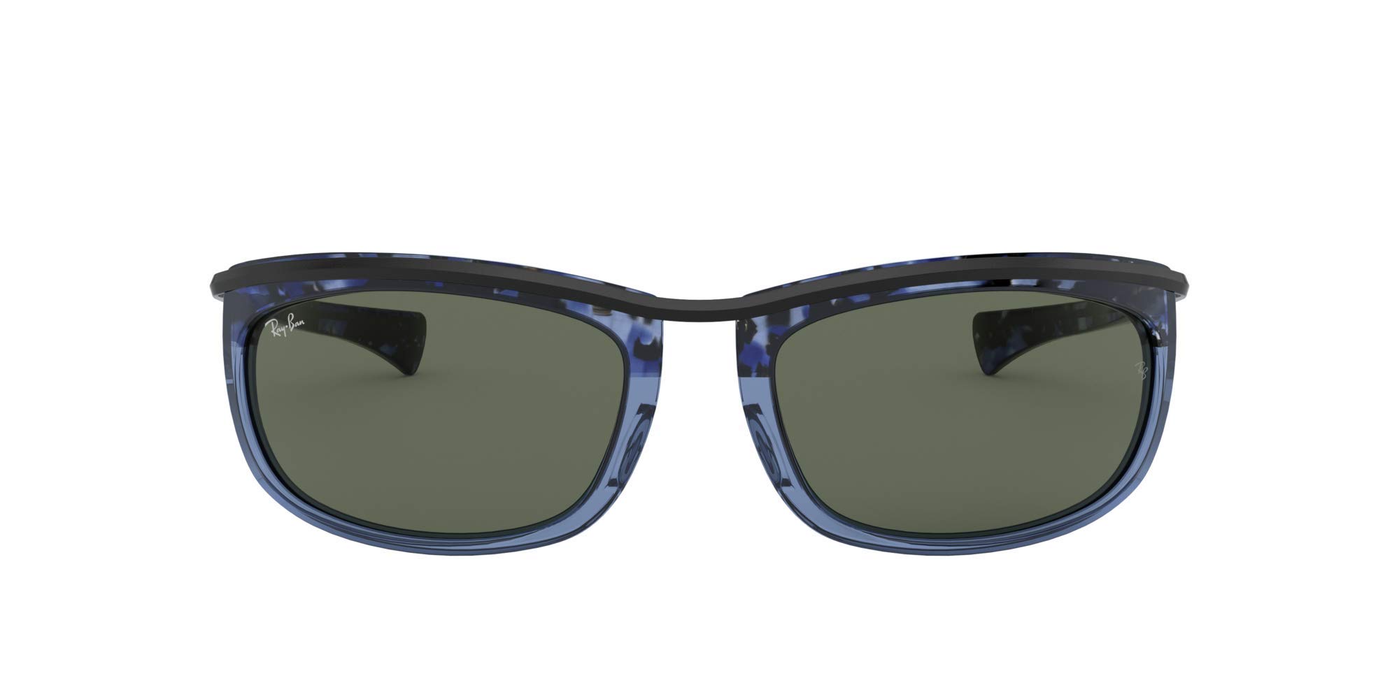 Ray-Ban RB2319 Olympian I Oval Sunglasses, Gradient Havana Grey/Blue, 62 mm