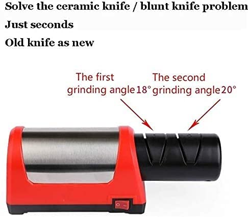 ZOUJIANGTAO Electric Sharpening Knives Uses Diamond Abrasives for Sharp Durable Edges, 3-Stage Electric Fast Knife Sharpener