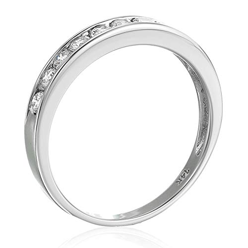 Vir Jewels 1/2 carat (ctw) Diamond Wedding Anniversary Band for Women, Half Eternity Round Diamond Engagement Ring 14K White Gold Channel Set 0.50 cttw, Size 7