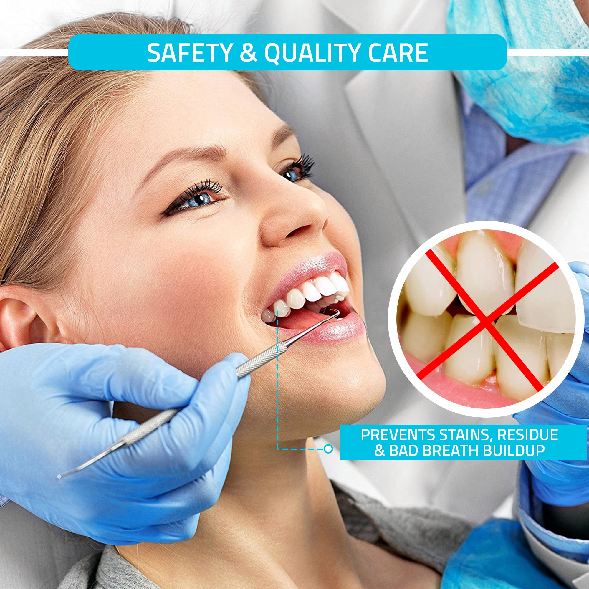 Utopia Care Professional Dental Tartar Scraper Tool - Dental Pick, Double Ended Tartar Remover for Teeth, Plaque Remover, Tooth Scraper (6.5 Inch, Silver, 1)