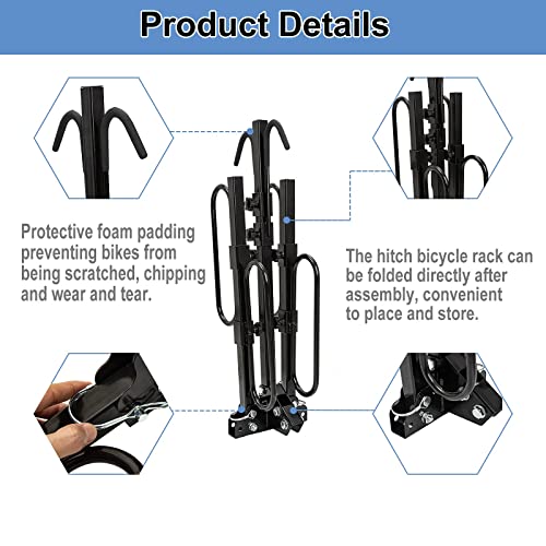 ZOVOTA Hitch Bike Rack 2 Bikes, Hitch Bicycle Rack Carrier Tray Platform Style for Truck SUV