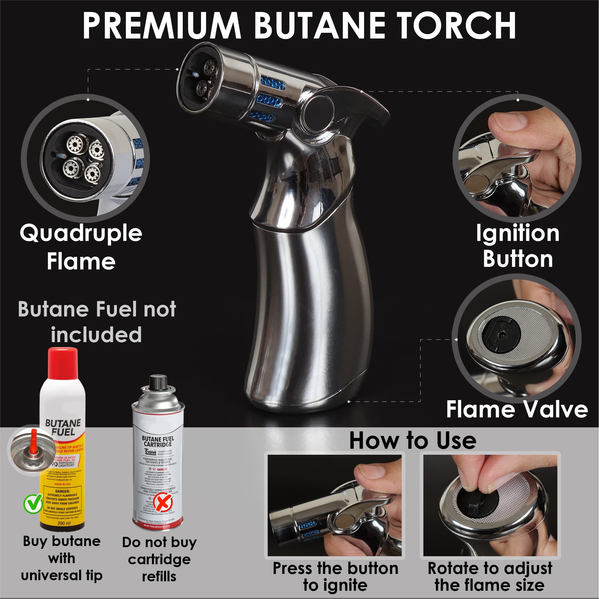 SMOKEOLOGIST Whiskey, Cocktail, and Old Fashioned Smoker Kit with Torch β Includes 8 Unique Natural Wood Flavors, Luxury Wooden Box Gift Packaging, Premium Butane Torch (Butane Fuel not Included)