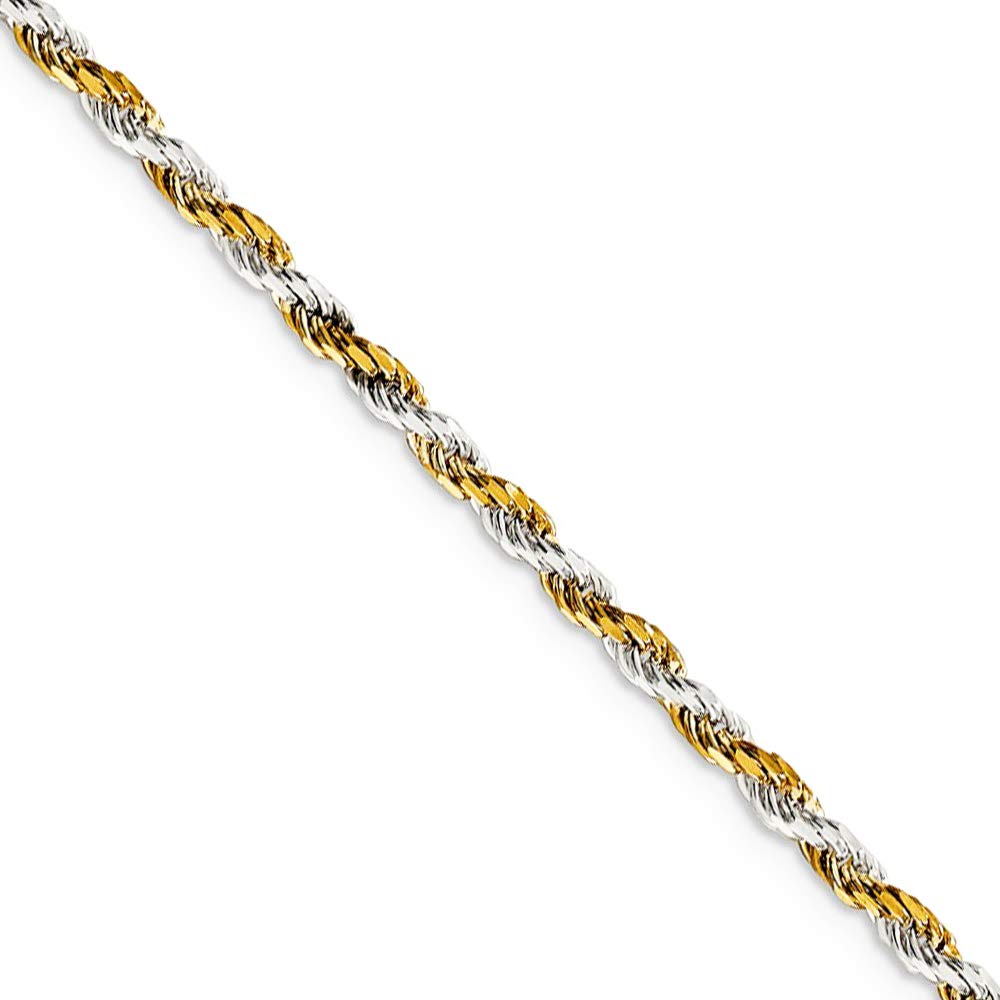 The Black Bow 2.5mm Sterling Silver & 10k Gold Plated Rope Chain Necklace, 20 Inch